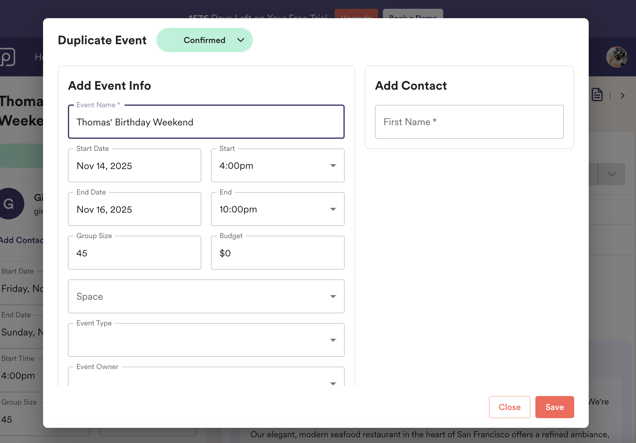How to Duplicate an Event