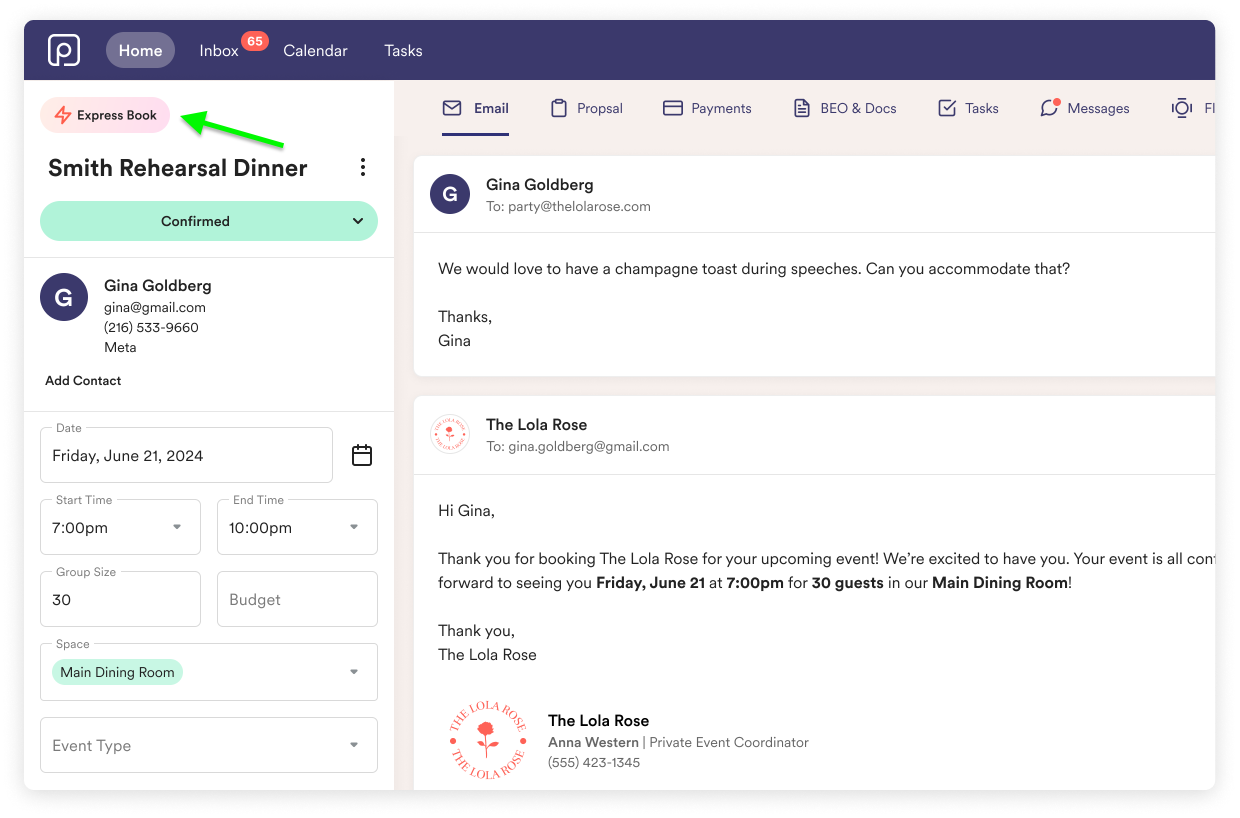 How Express Book Works for Venues